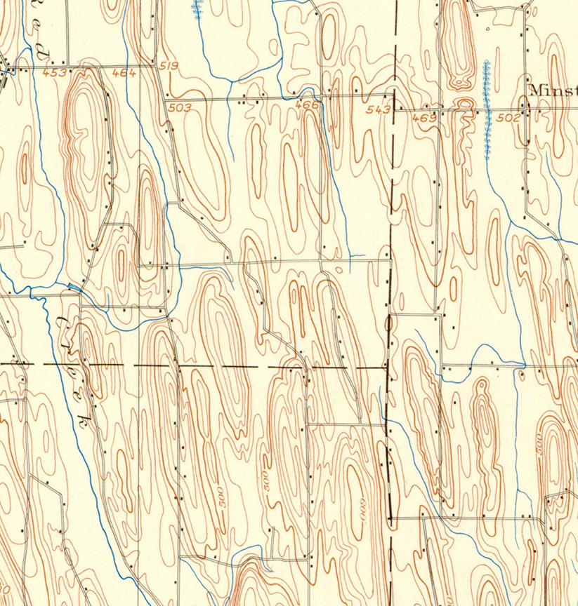 Drumlin Topographic Map